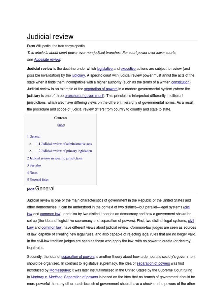 Judicial Review | PDF | Judicial Review | Separation Of Powers