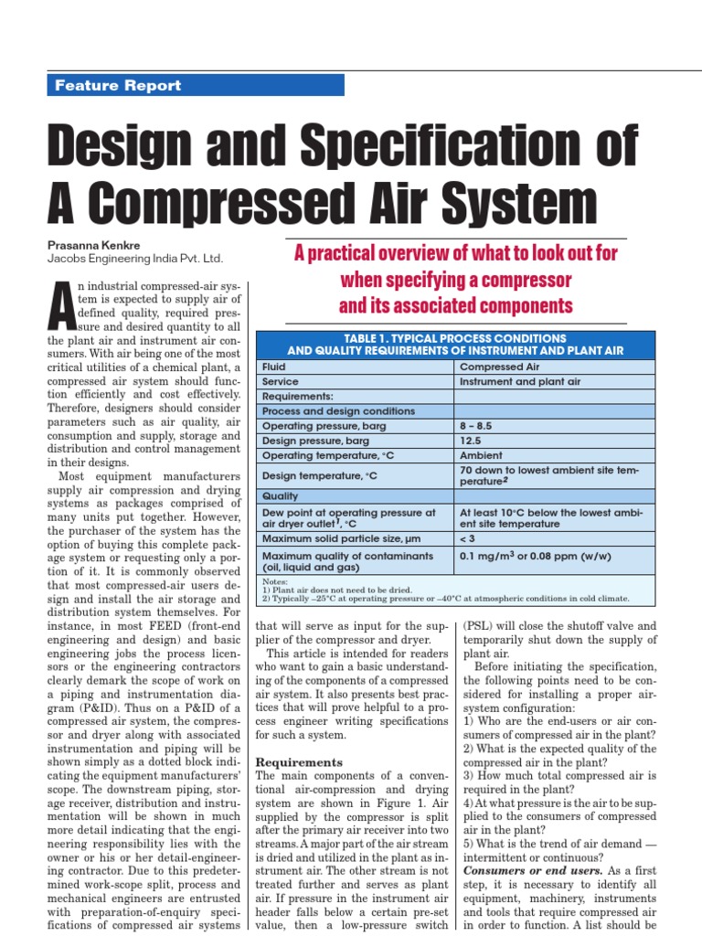 Design of Compressed Air Systems PDF | PDF | Gas Compressor | Applied ...