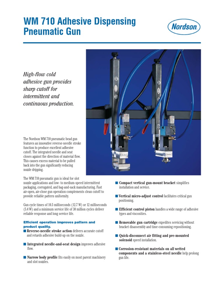 WM 710 Dispensing Gun Data Sheet | PDF | Adhesive | Nozzle