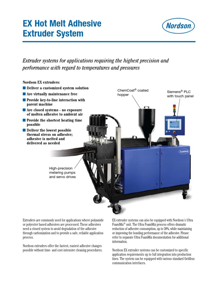 EX Extruders Data Sheet | Extrusion | Adhesive