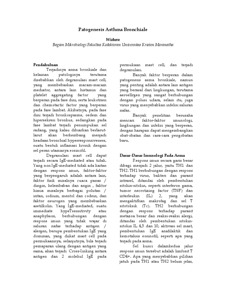 Patogenesis Asma Bronchiale | PDF