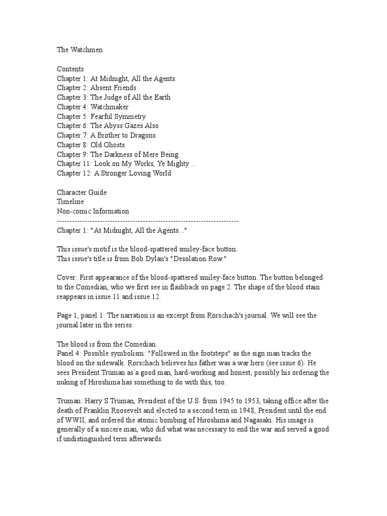 Annotated Watchmen | PDF | Nature