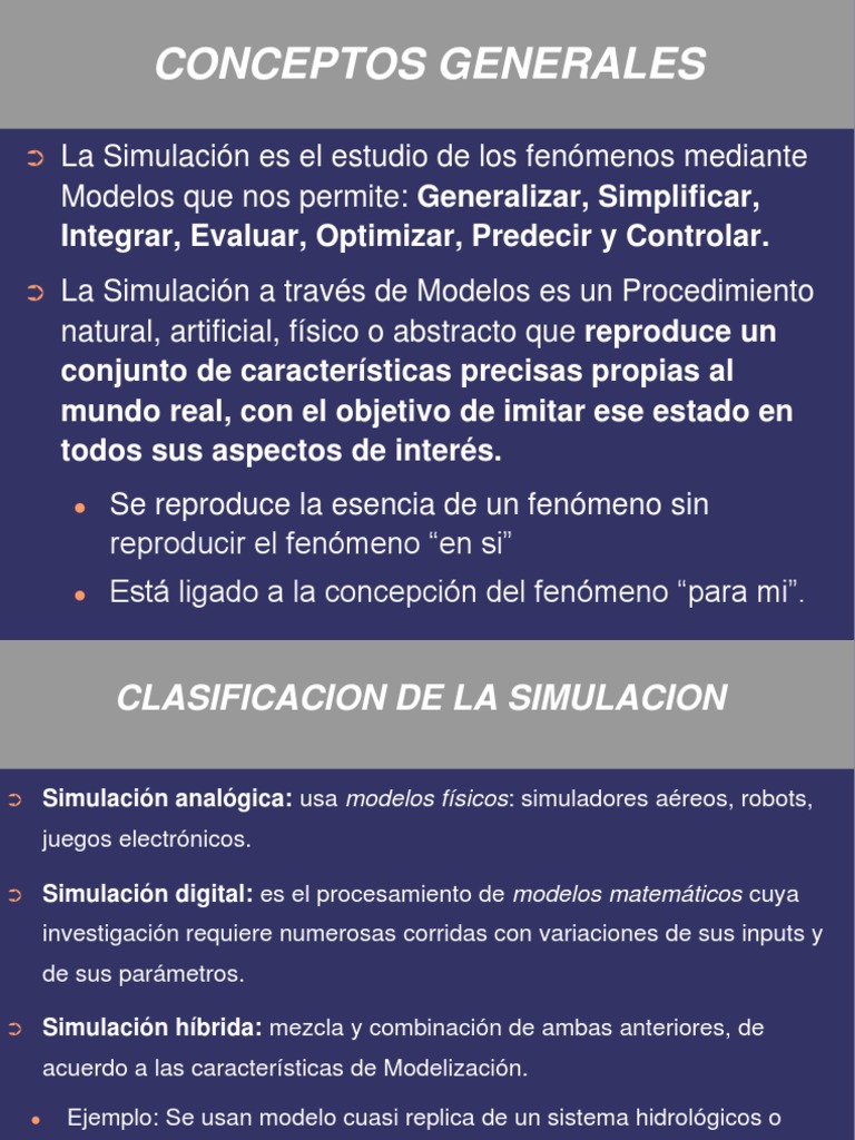 Tipos y Conceptos de Simulación | PDF | Simulación | Ciencia cognitiva
