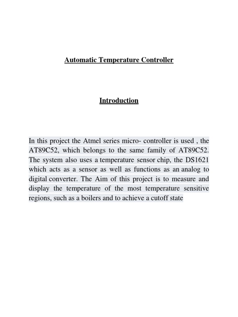 Automatic Temperature Controller | Download Free PDF | Operational ...