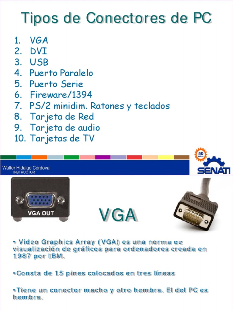 Tipos de Conectores PC | PDF | USB | Bienes manufacturados