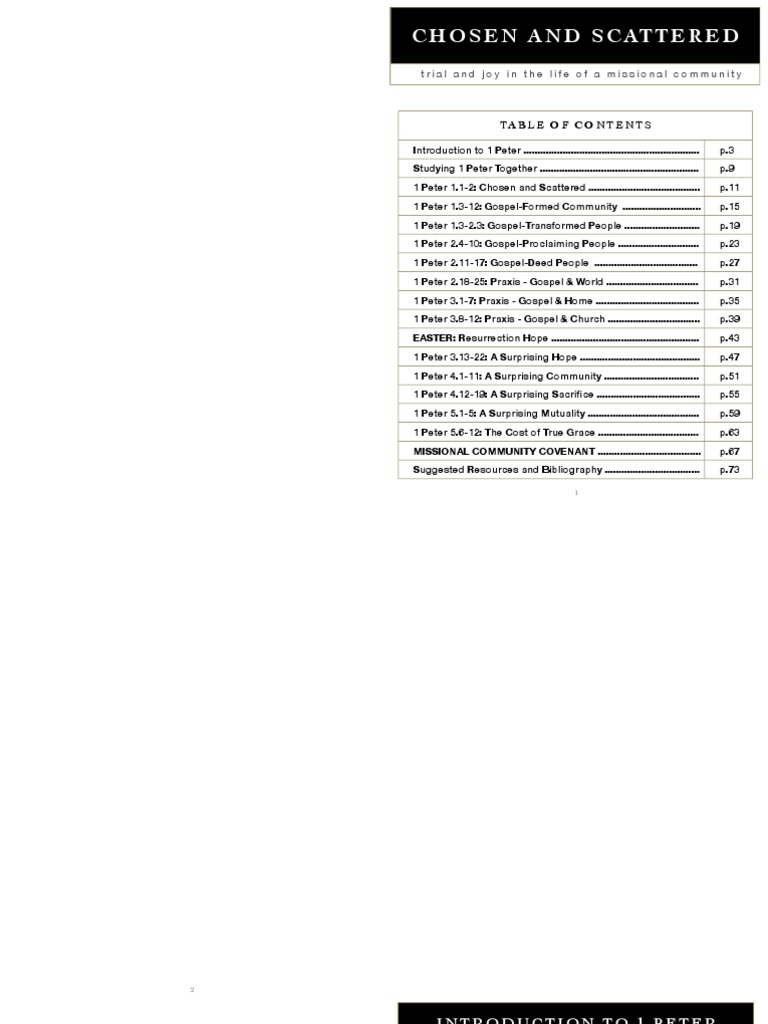 1 Peter Study Guide: Chosen & Scattered | PDF | Missional Living ...