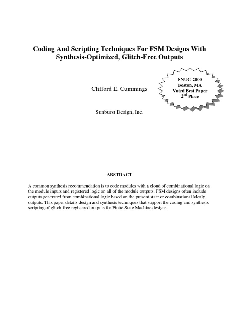 Cummings Snug 2000 Boston FSM | PDF | Hardware Description Language | Electronic Design