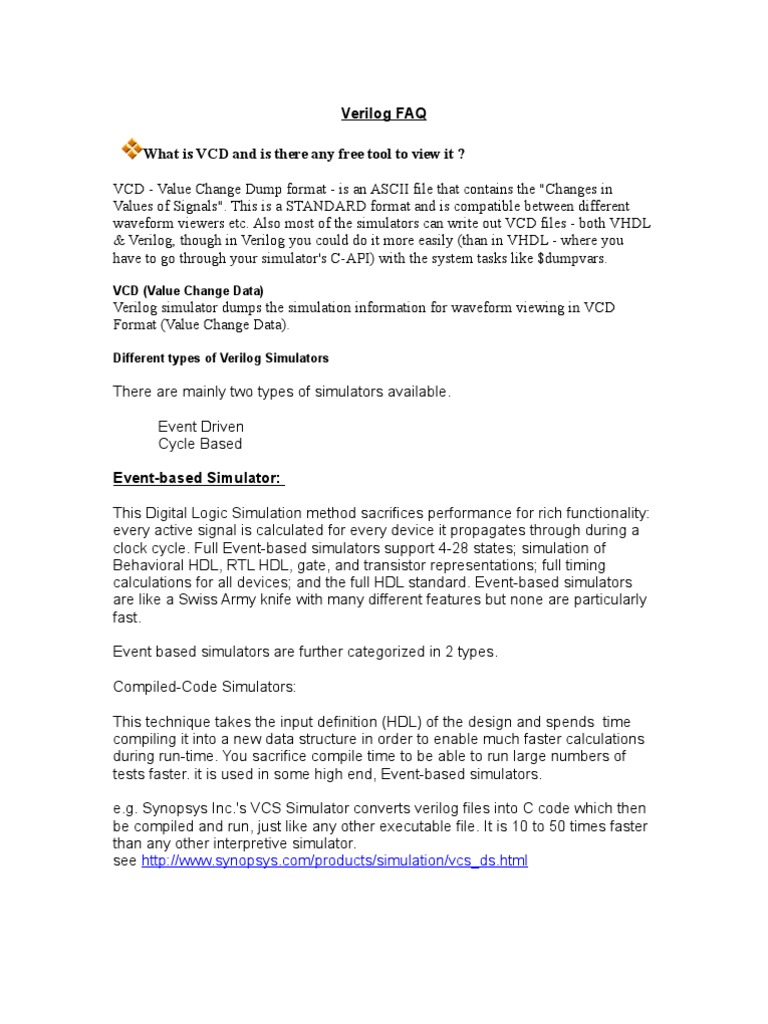 Verilog FAQ | PDF