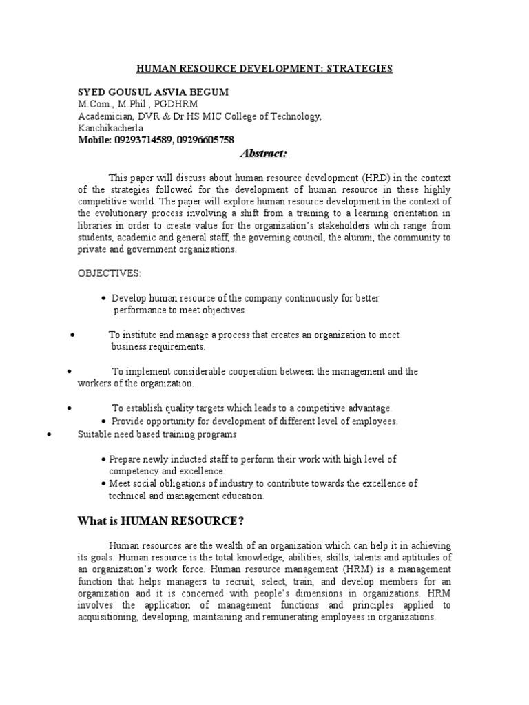 Human Resource Development | PDF | Human Resource Management ...