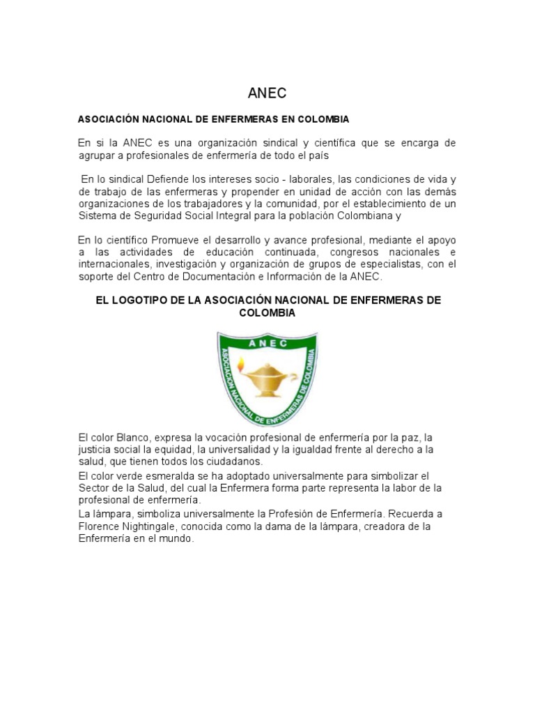 ANEC: Asociación Nacional de Enfermeras | PDF | Enfermería | Sociedad