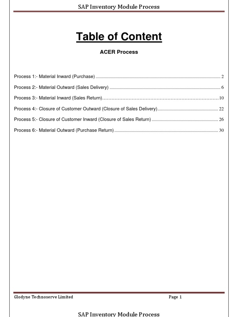 SAP Inventory Module Process | PDF | Inventory | Warehouse
