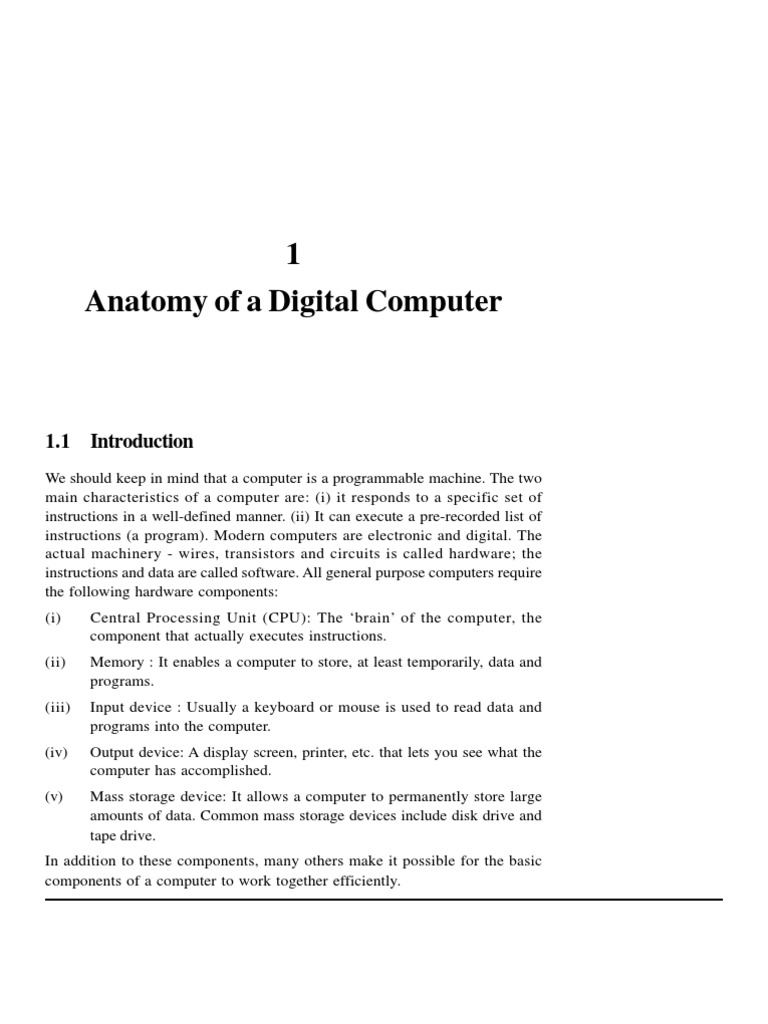 Anatomy of a Digital Computer: Key Components and Functions | PDF ...