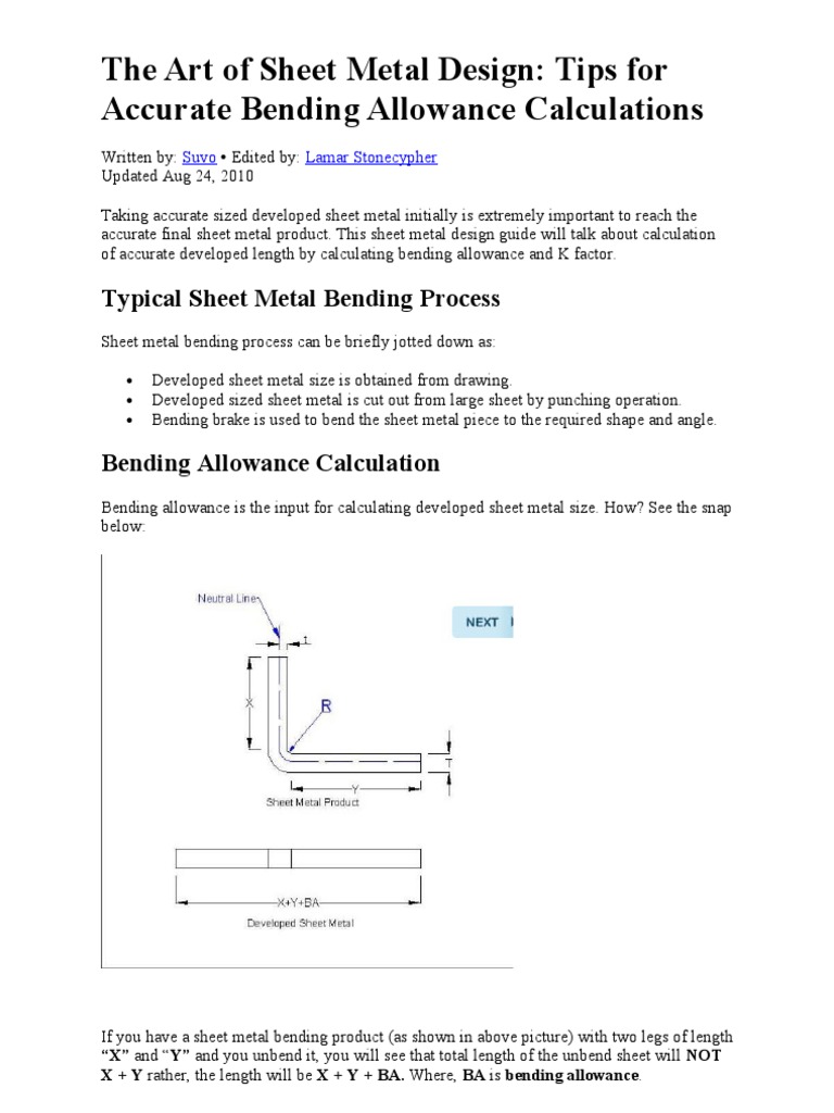 Bending Allowance in Sheet Metal Design | PDF | Sheet Metal | Teaching ...