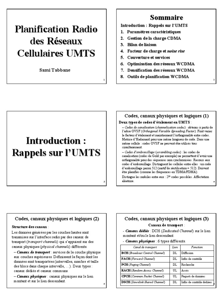Planification Radio Umts | PDF | Antenne (Radio) | Code division multiple access