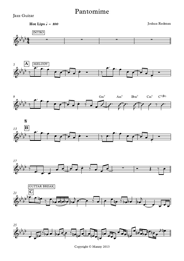 Pantomime - Jazz Guitar | PDF | Divertissement (Général)