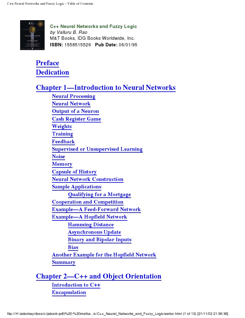 C++ Neural Networks and Fuzzy Logic - Valluru B. Rao | PDF | Artificial Neural Network | Fuzzy Logic