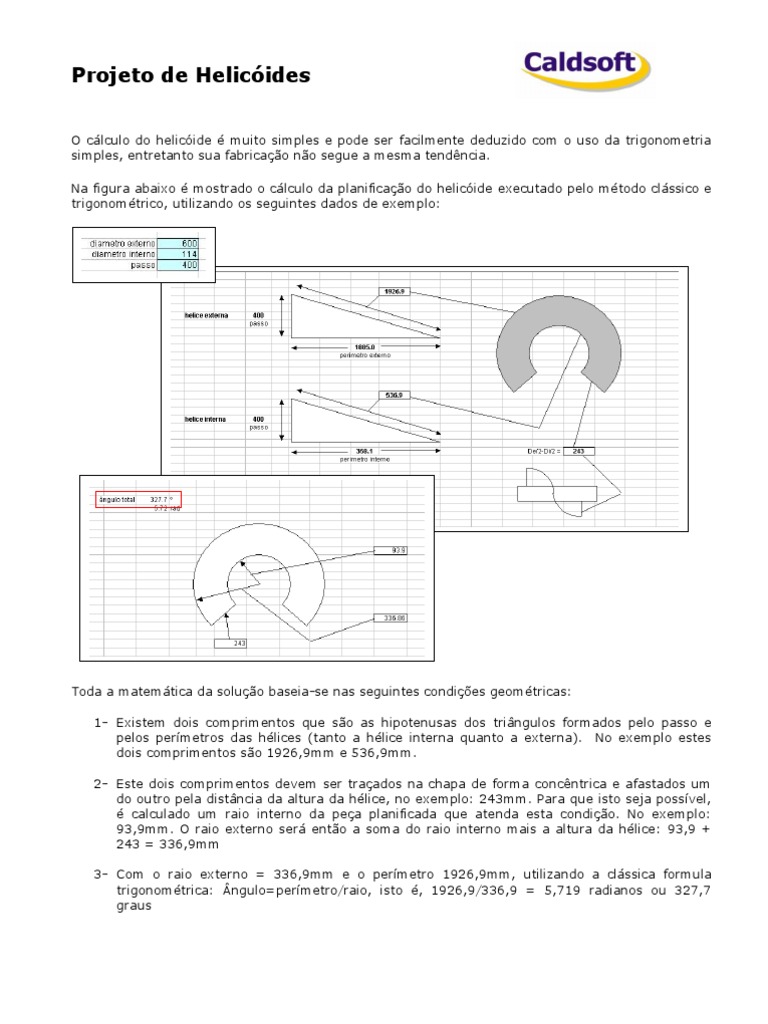 Cálculo Helicoide | PDF | Cálculo | Trigonometria