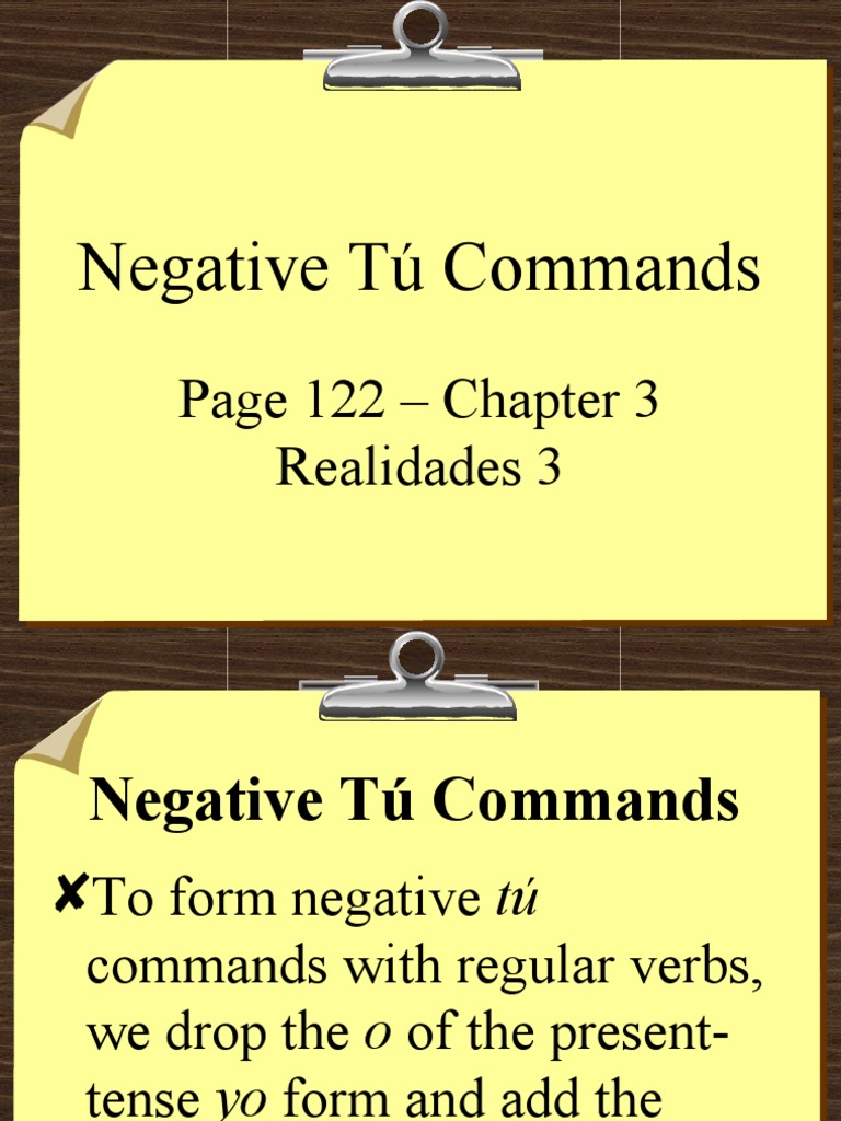 p122 Negative Tu Commands | PDF