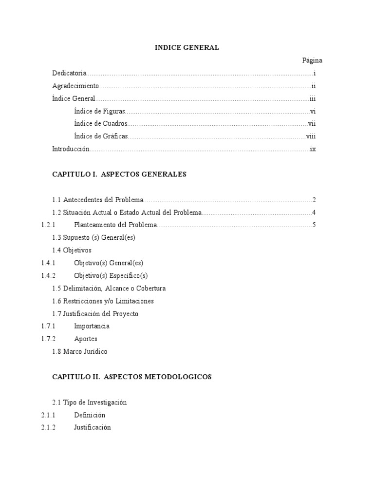 Estructura Capitular - Proyecto Final Tipo Estudio