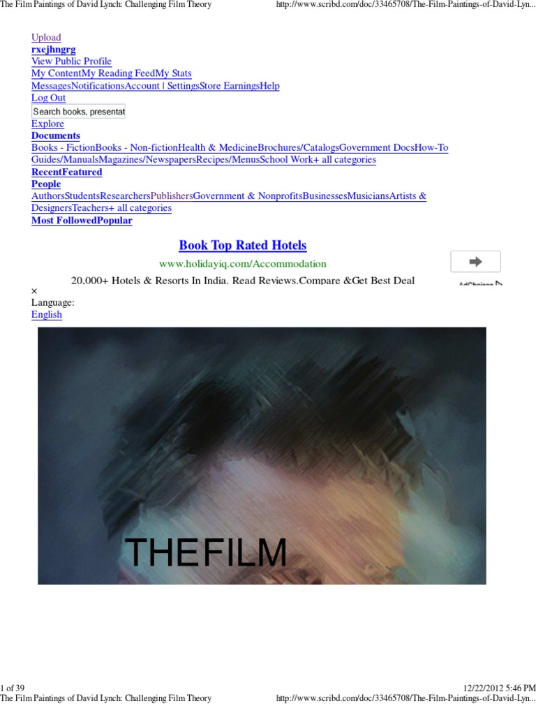 The Film Paintings of David Lynch - Challenging Film Theory | PDF | Art ...