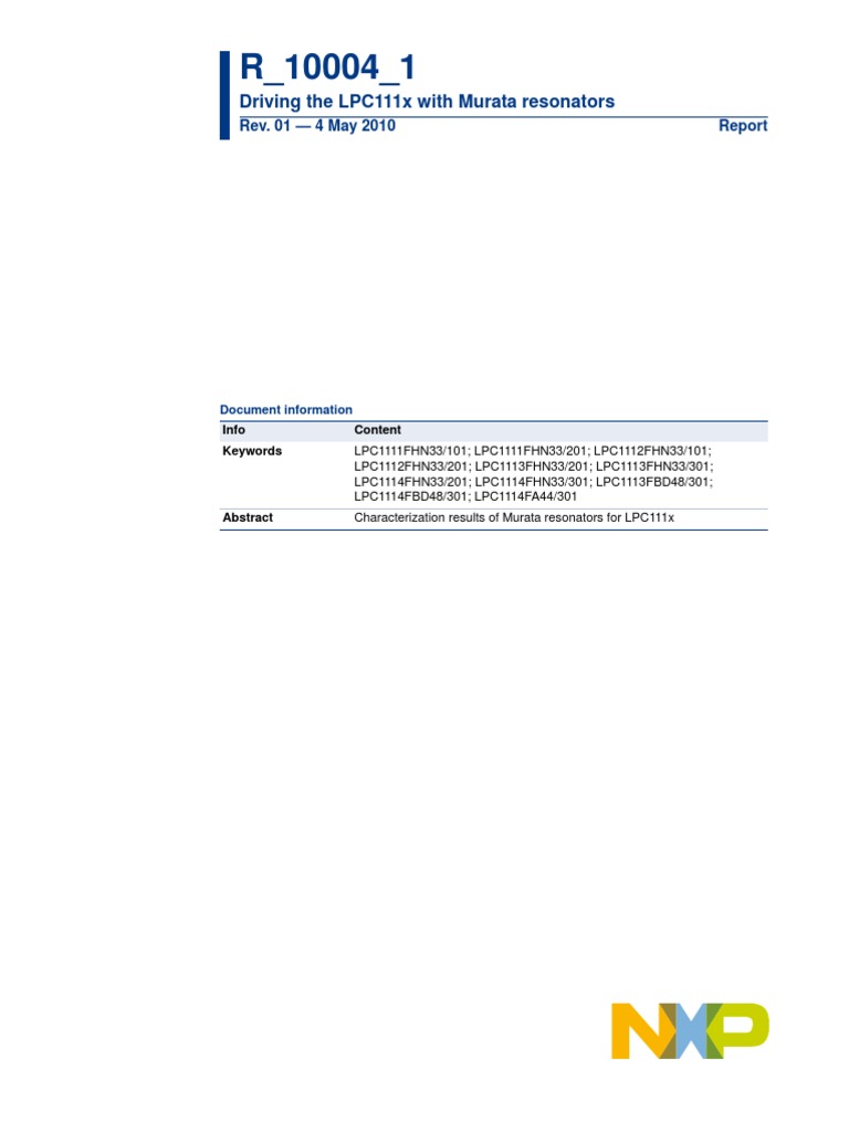 LPC1114 Driving Murata Resonator | PDF | Legal Liability | Damages