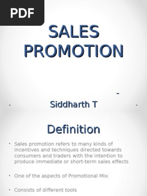 Sales Promotion Techniques Ppt