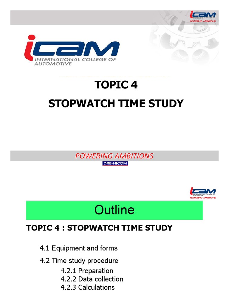 Topic 4 Stopwatch Time Study | PDF | Timer | Teaching Mathematics