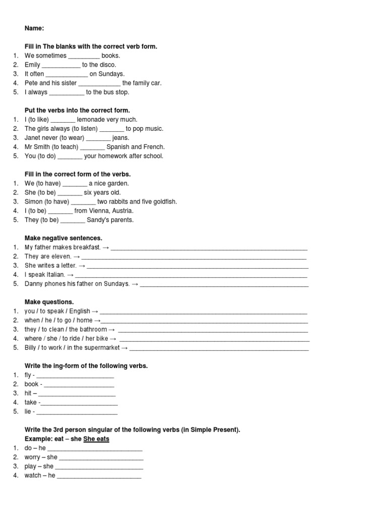 Present Simple vs. Cont Test | PDF | Grammatical Tense | Linguistics