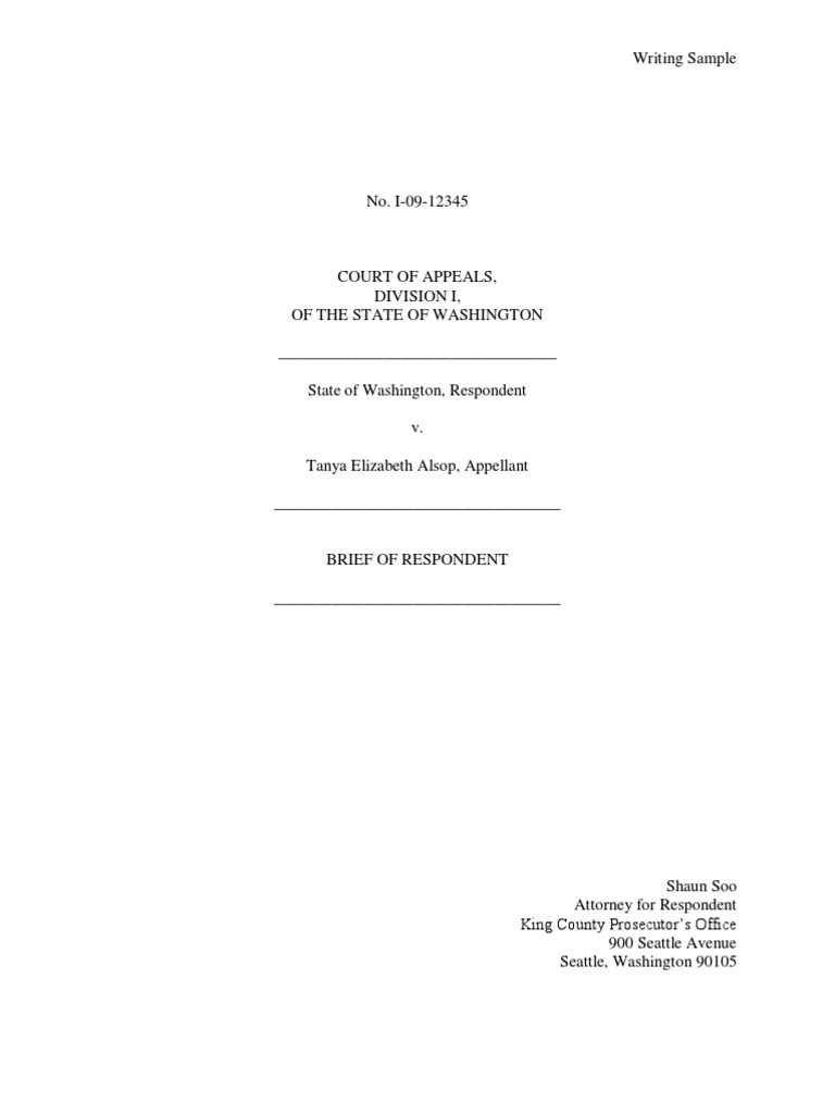 Appellate Motion Brief (Writing Sample) | PDF | Due Process Clause ...