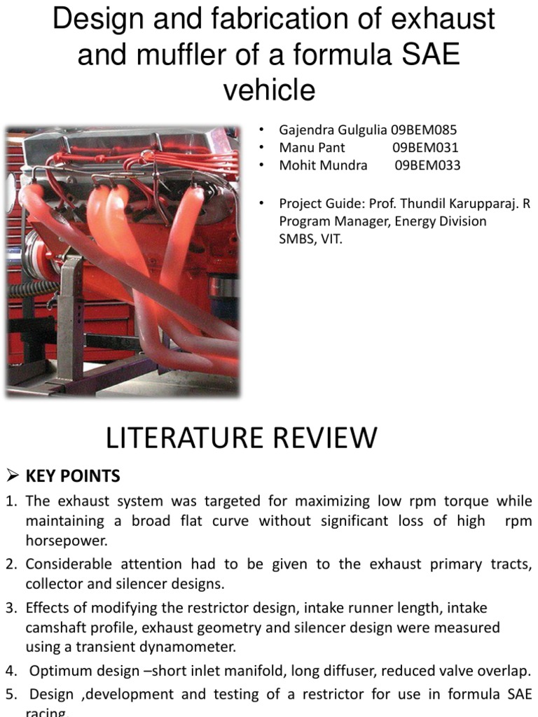 Exhaust and Muffler Design of A Formula SAE Car | PDF | Horsepower ...