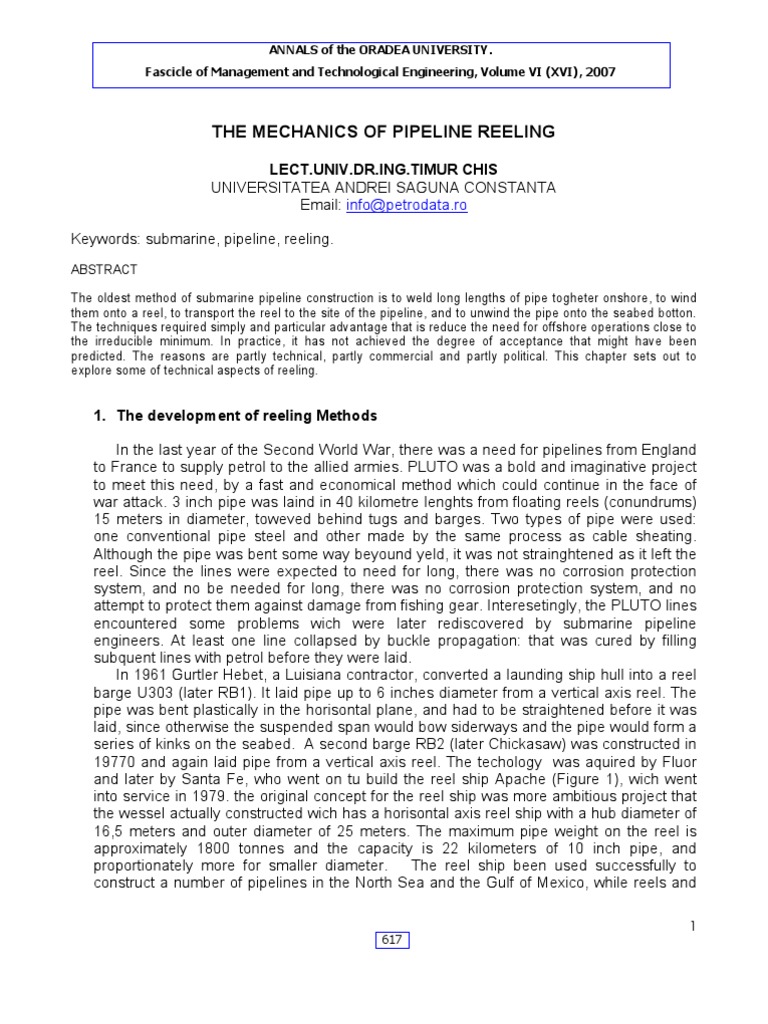Pipe Reeling | PDF | Deformation (Engineering) | Plasticity (Physics)