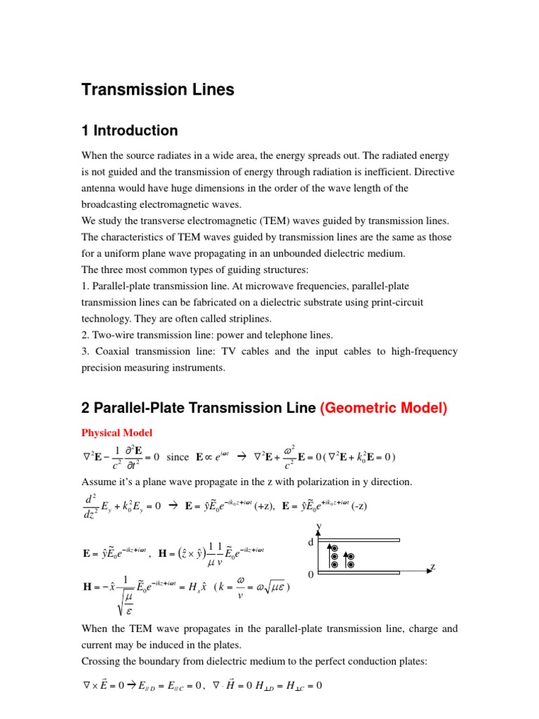 Transmission Lines: (Geometric Model) | PDF | Transmission Line ...