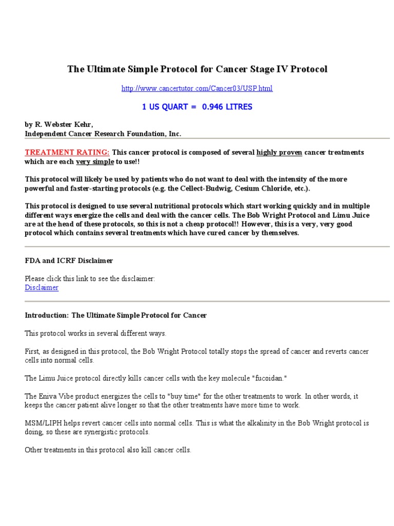 The Ultimate Simple Protocol for Cancer: A Multi-Pronged Approach ...