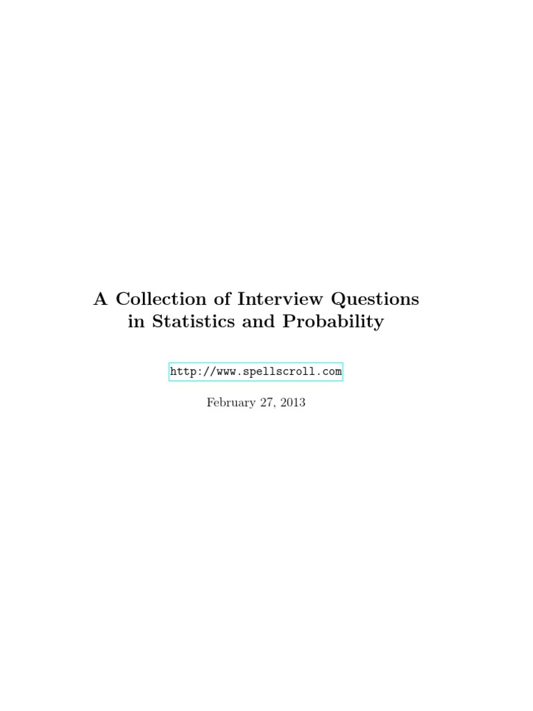 Probability Interview Questions | PDF | Normal Distribution | Probability