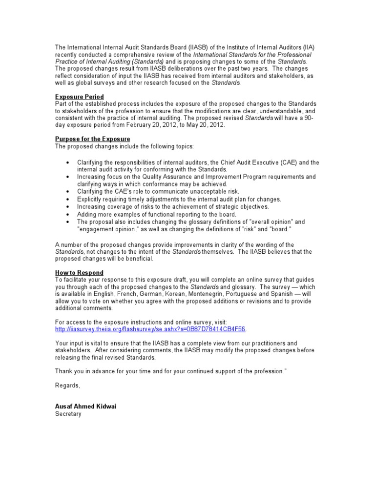 The International Internal Audit Standards Board | PDF | Internal Audit ...