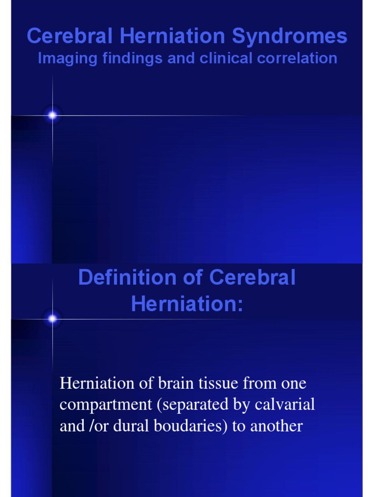 Cerebral Herniation Types and Imaging | PDF | Human Anatomy | Medical ...
