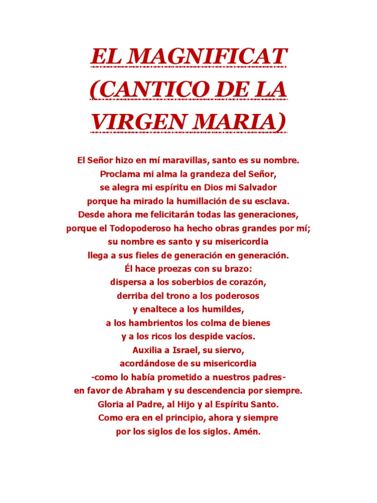 El Magnificat | PDF | María, madre de Jesús | Rosario