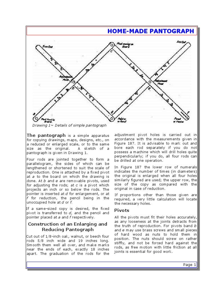 Pantograph | PDF | Screw | Manufactured Goods