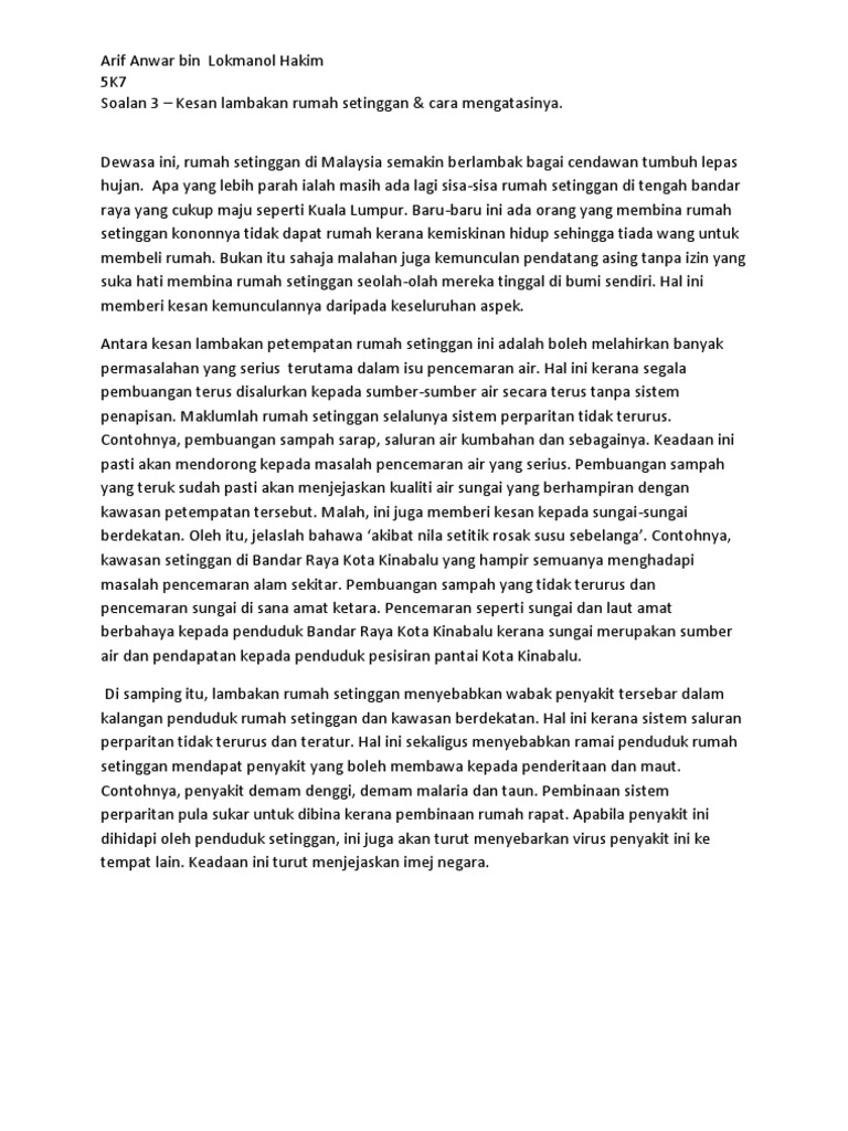 Karangan Rumah Setinggan | PDF