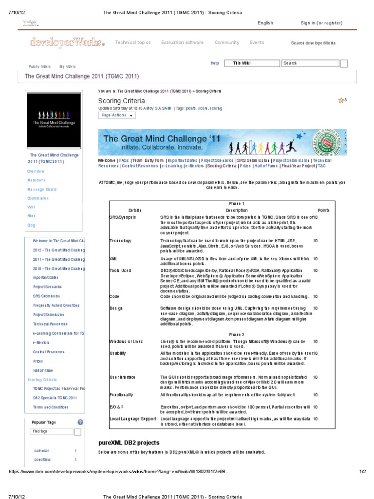 IBM TGMC Scoring Criteria | PDF | Areas Of Computer Science | Information Technology Management