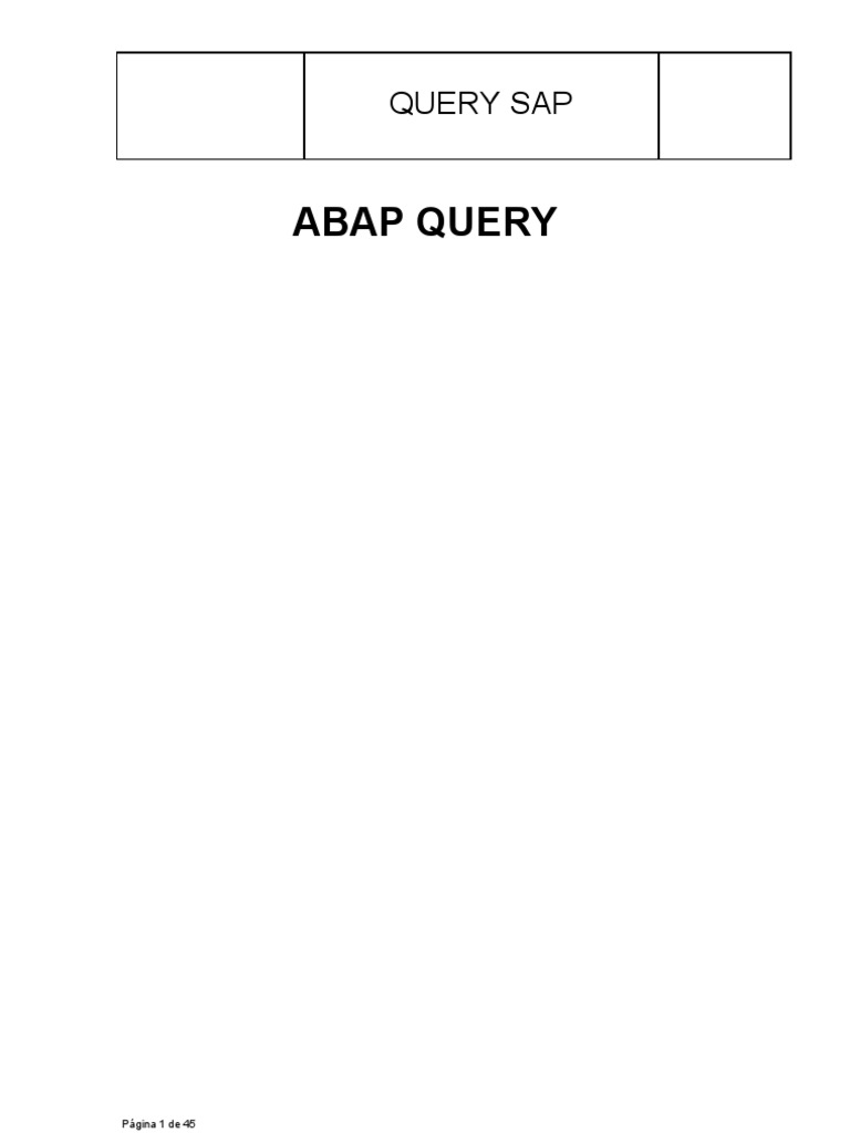 Sap - Query - Manual de Query Sap | PDF | Tabla (base de datos) | Bases ...