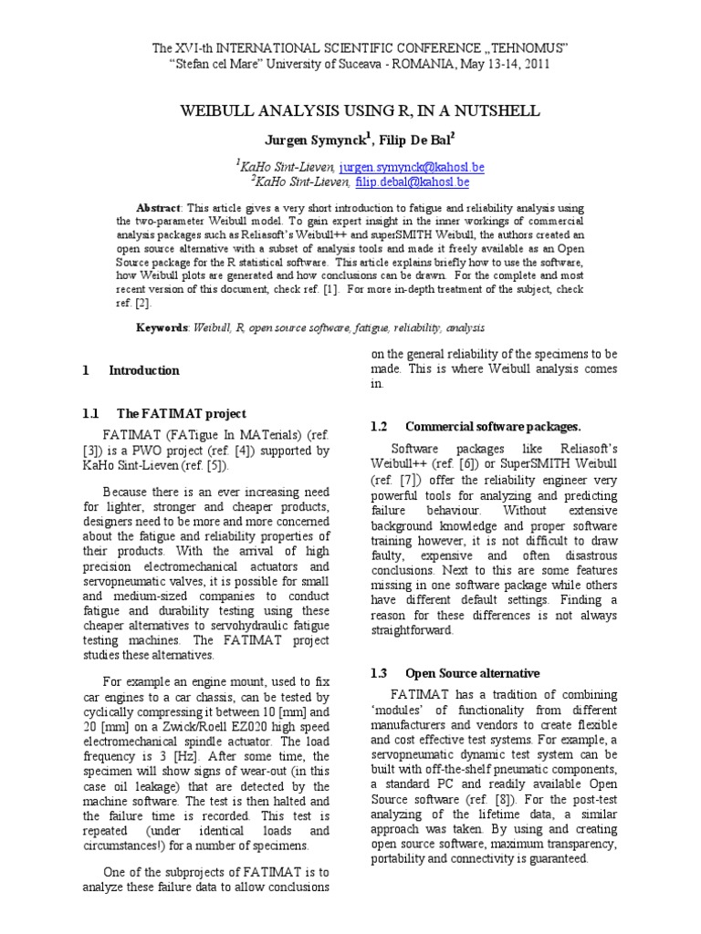 Paper-Weibull Analysis Using R in A Nutshell | PDF | R (Programming ...