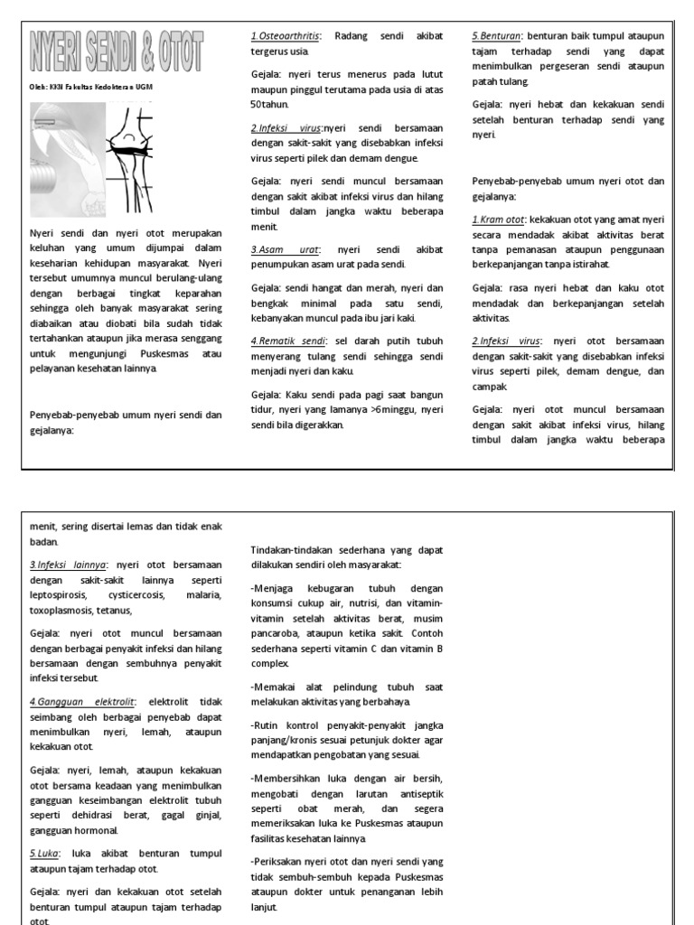 Leaflet Myalgia Arthralgia | PDF