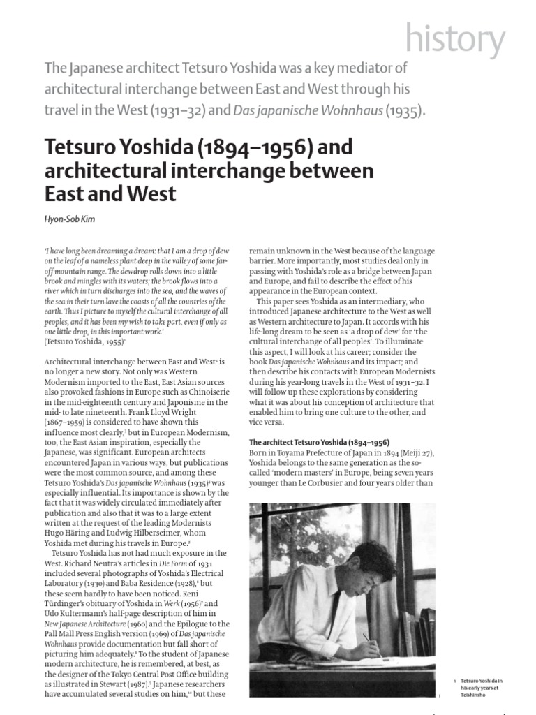 Tetsuro Yoshida (1894-1956) and Architectural Interchange Between East ...