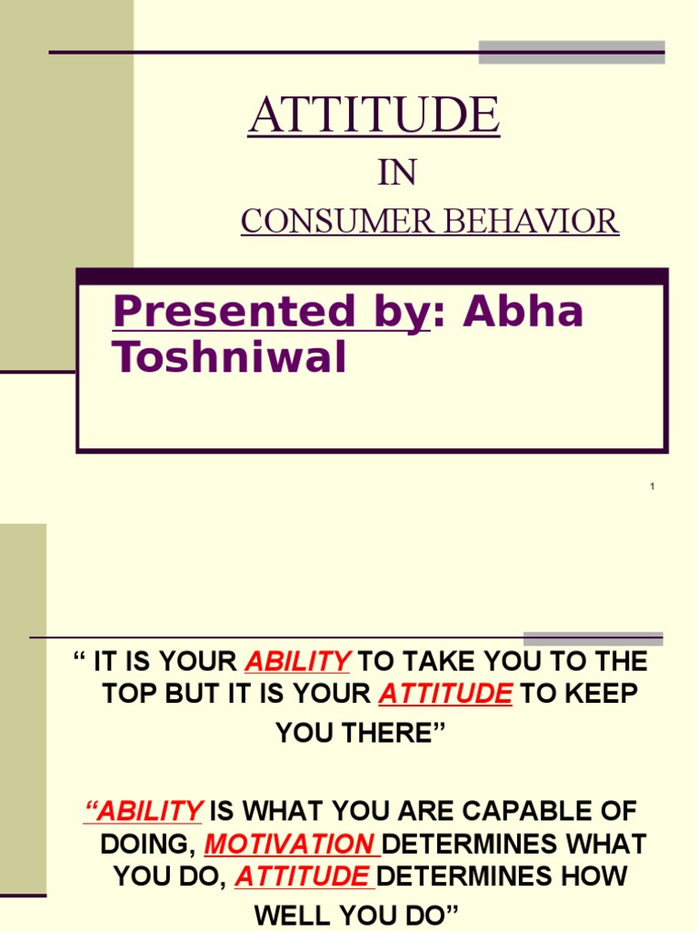 Consumer Attitude | Attitude (Psychology) | Consumer Behaviour