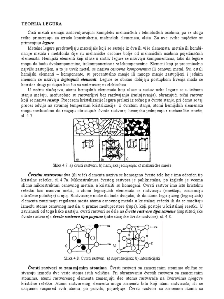 Predavanja 3 - Teorija Legura | PDF