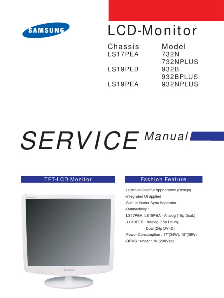 Samsung 732n Plus 932b Plus 932n Plus CH Ls17pea Ls19peb Ls19pea | PDF ...