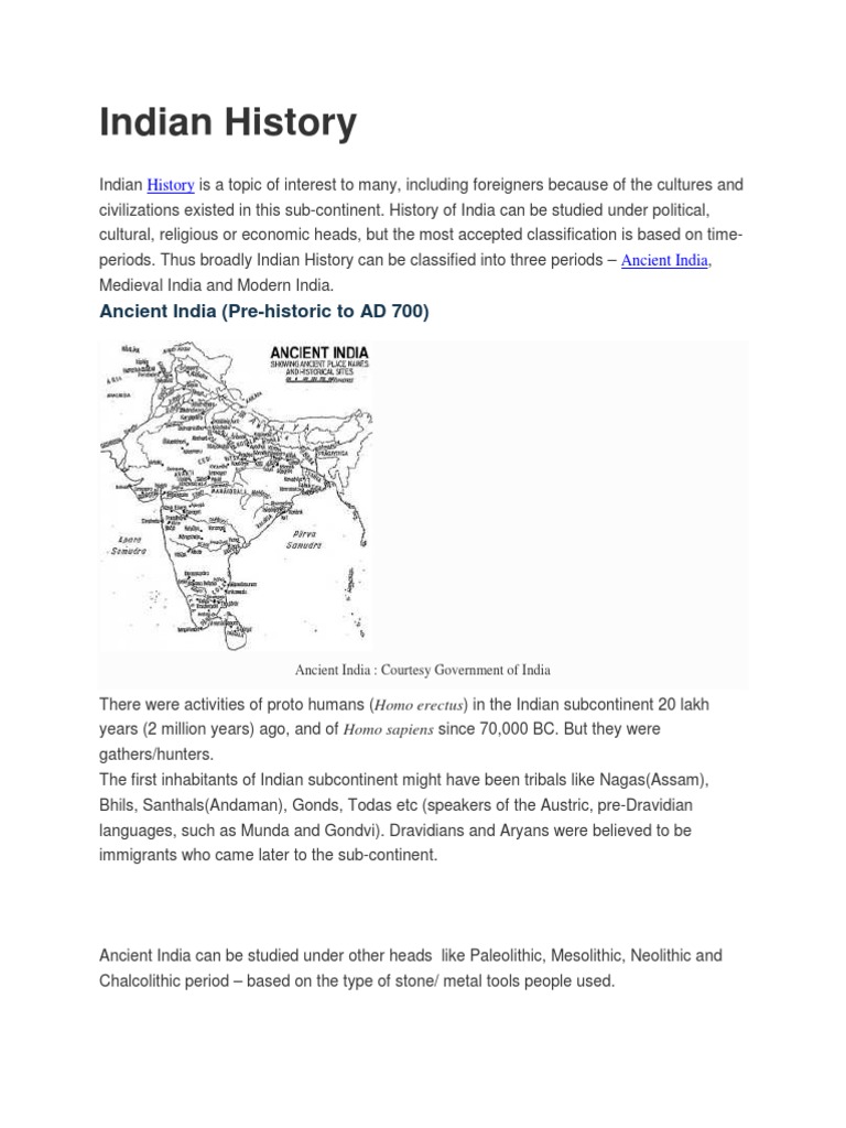 Indian History: Ancient India (Pre-Historic To AD 700) | Download Free ...