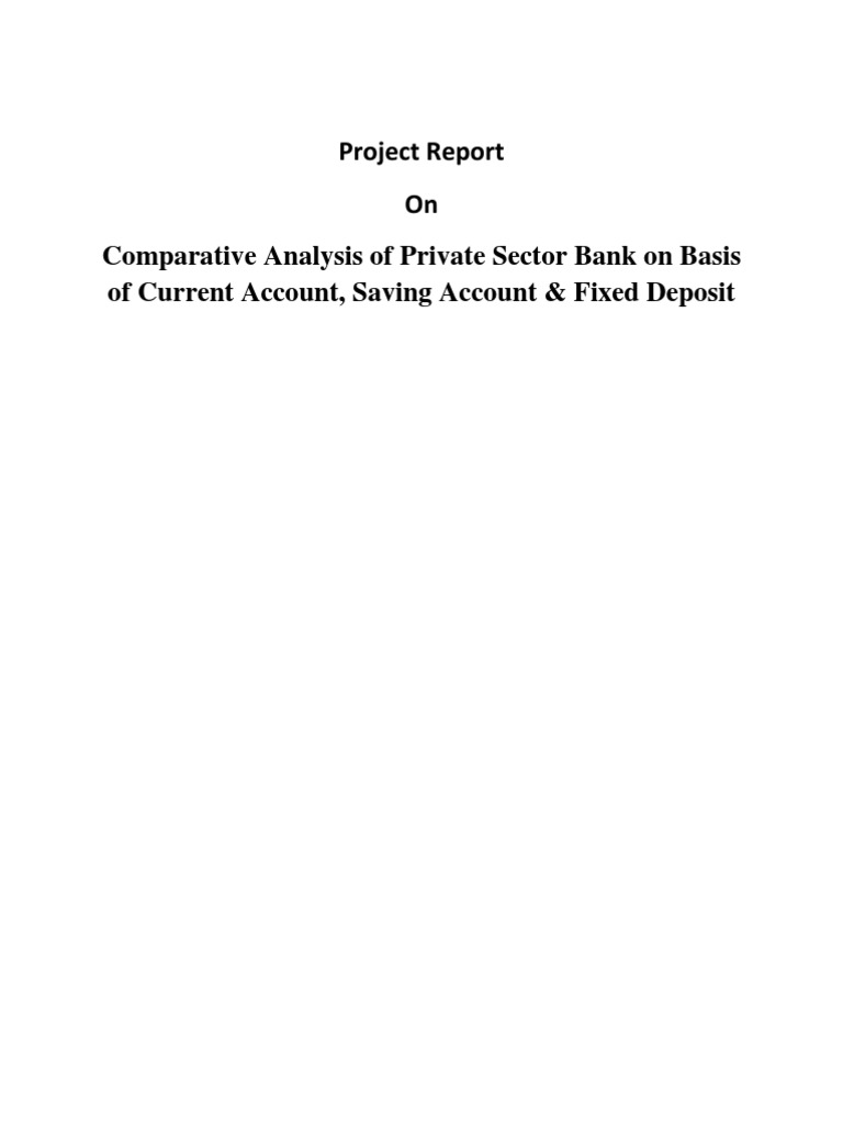 Project Report On Comparative Analysis of Private Sector Bank On Basis ...