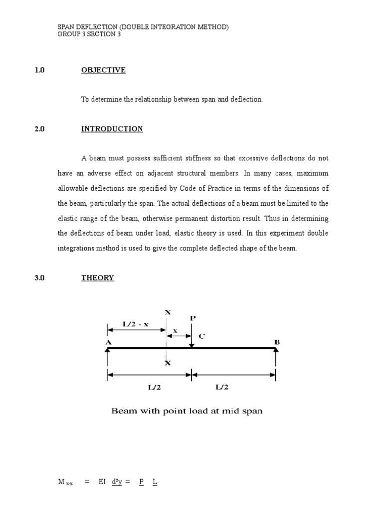Lab Span Deflection | PDF | Beam (Structure) | Applied And Interdisciplinary Physics